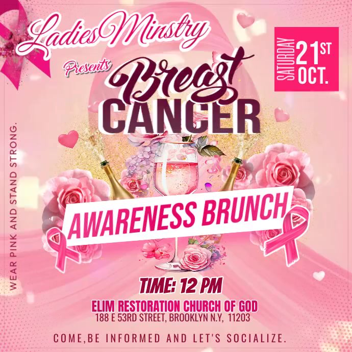Breast Cancer Pink Party Post Template | PosterMyWall