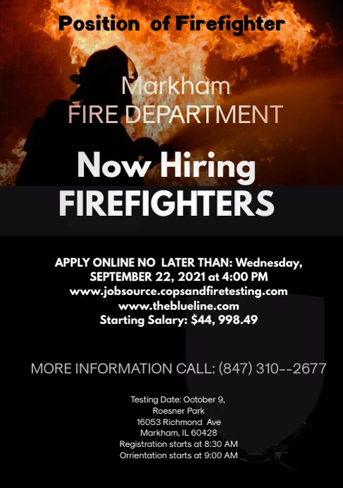 Hiring Firefighter Flyer | PosterMyWall