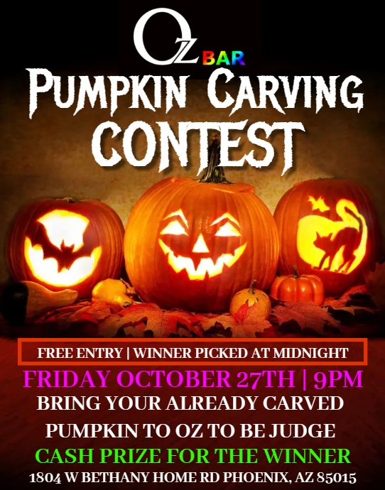 Pumpkin Carving Contest Flyer Template | PosterMyWall