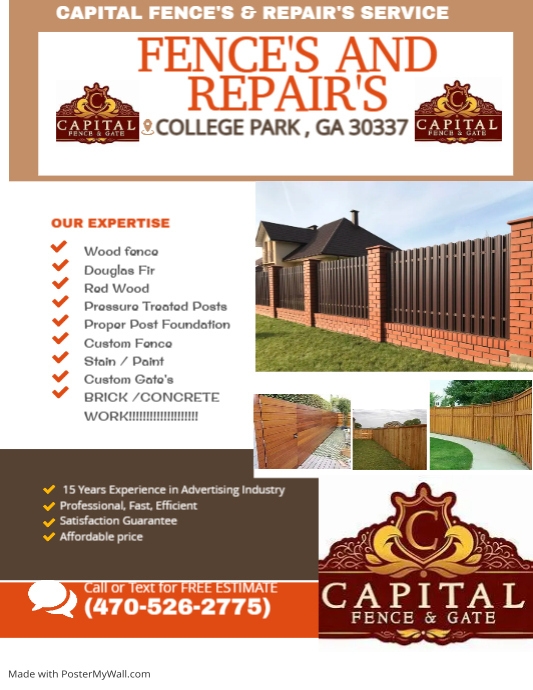 Fence Installation Frence Repair Flyer | PosterMyWall