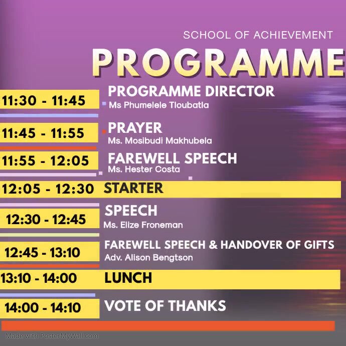 Modern Event Schedule Table Video | PosterMyWall