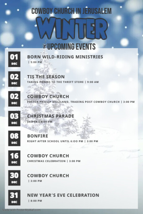 January Upcoming Event Planner Flyer | PosterMyWall