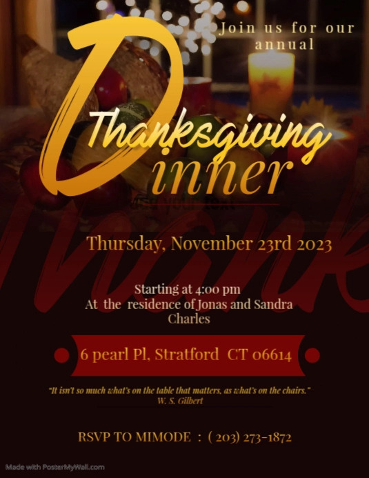 Thanksgiving Dinner Flyer | PosterMyWall
