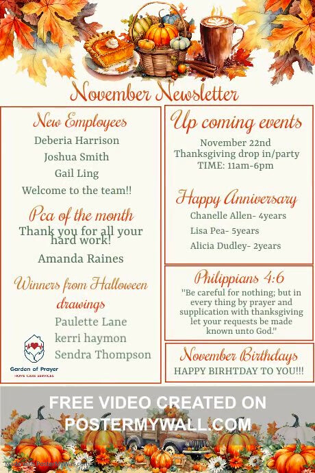November Newsletter by Paula | PosterMyWall