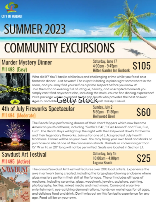 Summer 23 Community Excursions 2023 | PosterMyWall