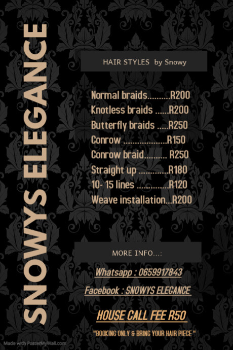 Copy of Luxury Price List Template | PosterMyWall