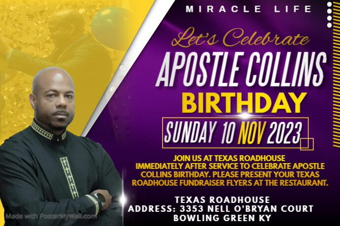 Apostle Birthday Flyer | PosterMyWall