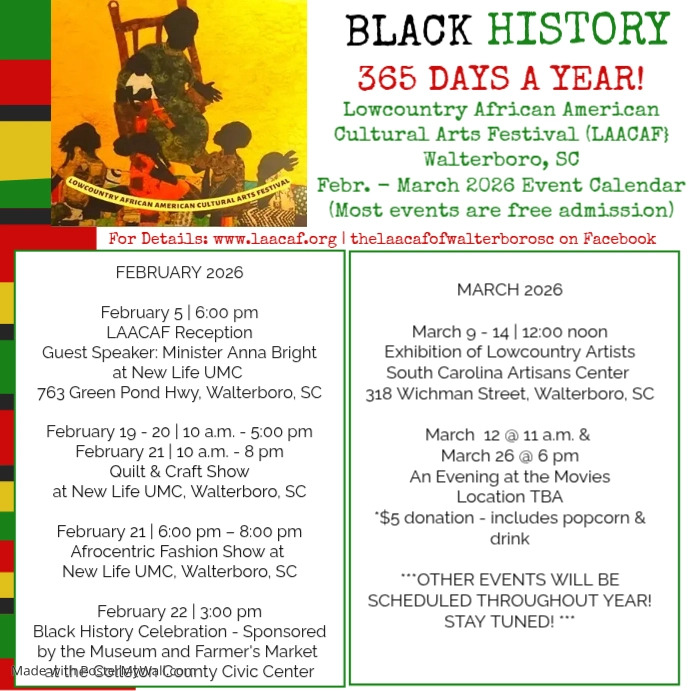 White Black History Month Schedule Instagram Post | PosterMyWall