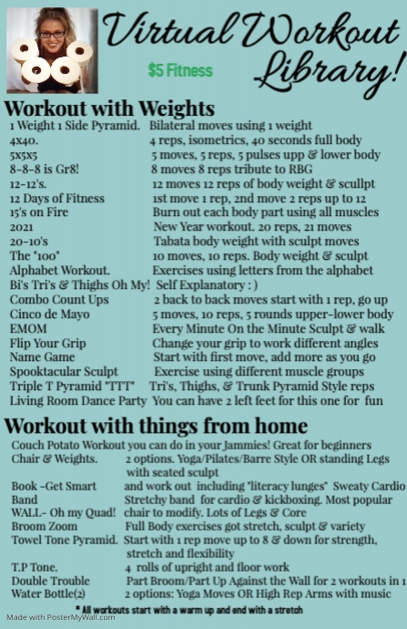 Virtual Workout Library | PosterMyWall