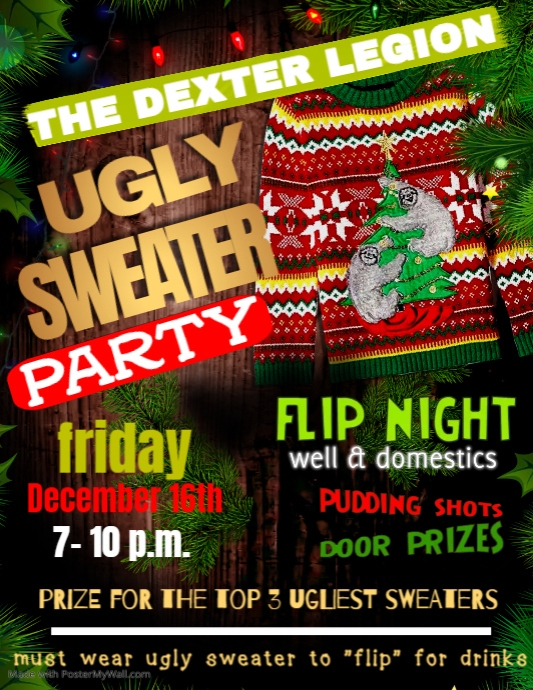 ugly sweater Christmas party | PosterMyWall
