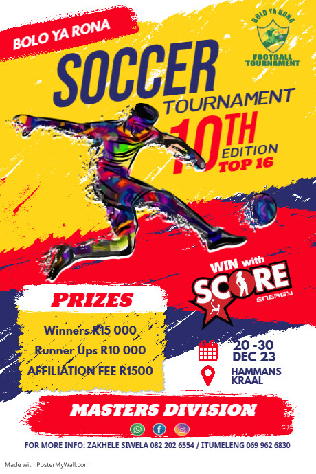 Bolo YA RONA Soccer p 2 Football Tournament Poster Flyer | PosterMyWall