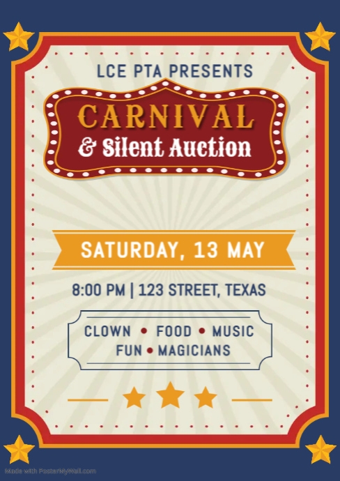 Simple Circus Celebration Template | PosterMyWall