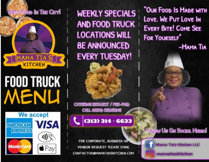 Menu- Back Foldable | PosterMyWall