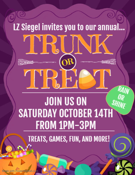 Trunk or Treat Flyer | PosterMyWall