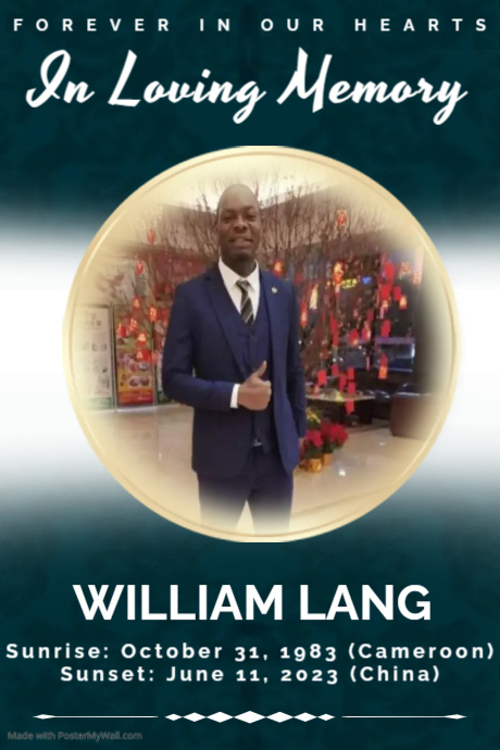 Copy of In loving memory of William Lang | PosterMyWall