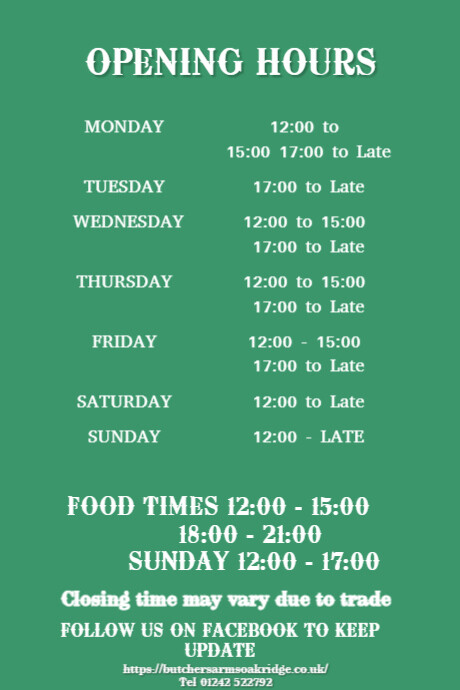Business Opening Hours Poster Template | PosterMyWall