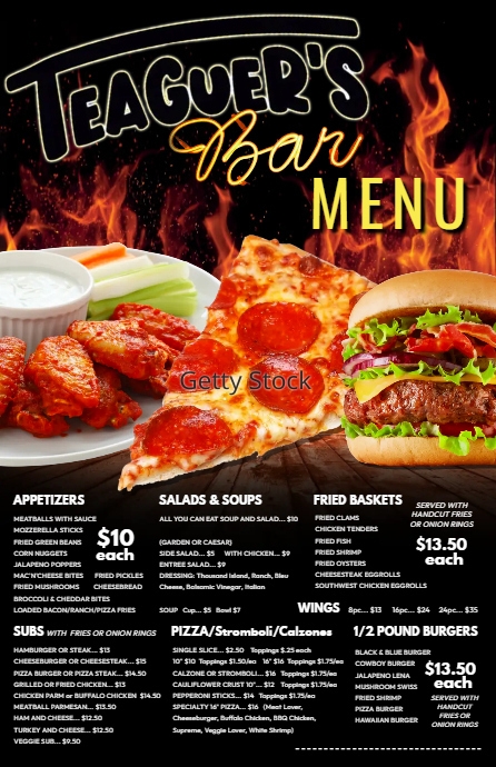 Hot Spicy Fast Food Menu Table Talker | PosterMyWall