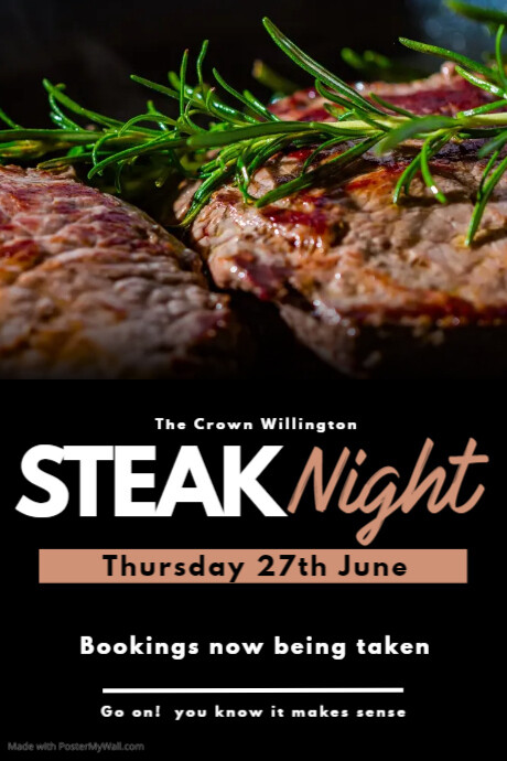 Steak Night Poster | PosterMyWall