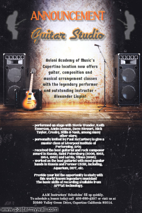 Guitar Studio | PosterMyWall