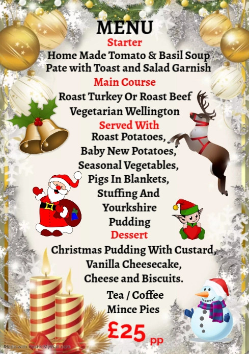 Menu Xmas | PosterMyWall