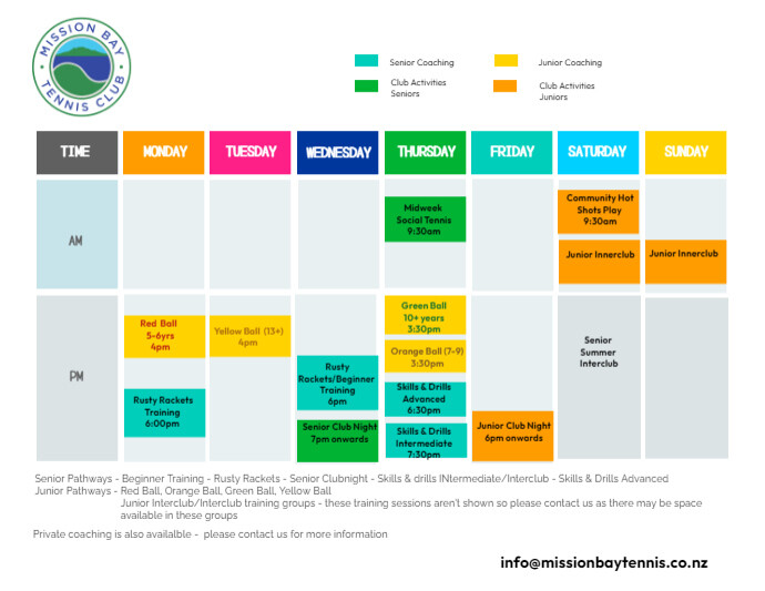 Club Timetable | PosterMyWall