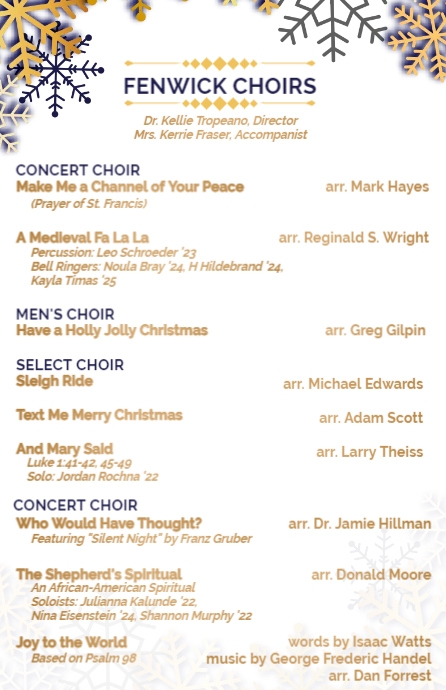 Copy of 4 Program - Choir 1 | PosterMyWall