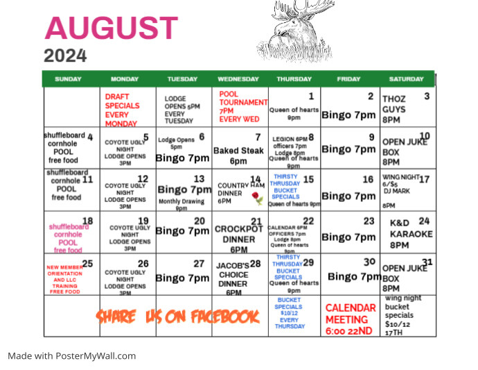Copy of July 2021 Monthly Events Calendar Template | PosterMyWall