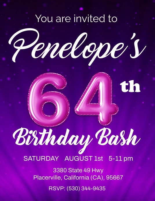 64th birthday Template | PosterMyWall