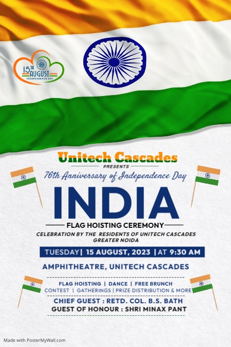India Flag Raising Ceremony Template | PosterMyWall