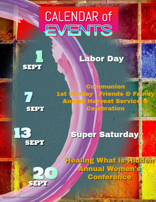 Copy of upcoming artistic calendar of events flyer | PosterMyWall