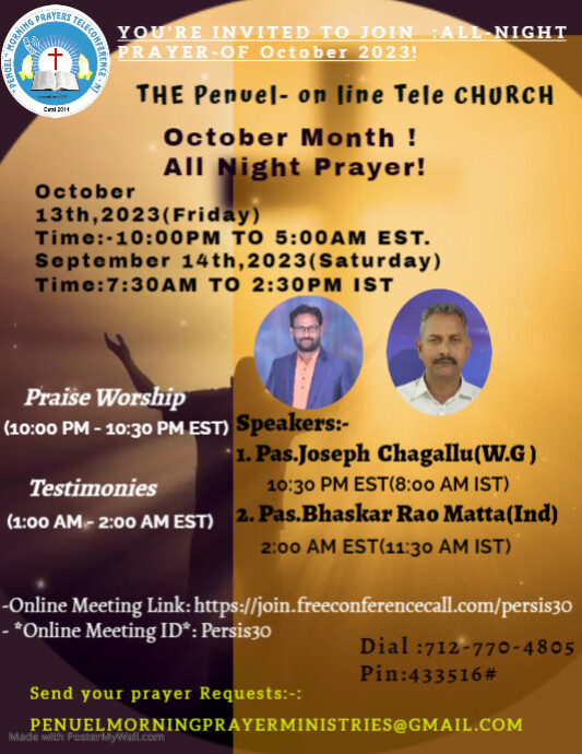 All Night Prayer Flyer | PosterMyWall