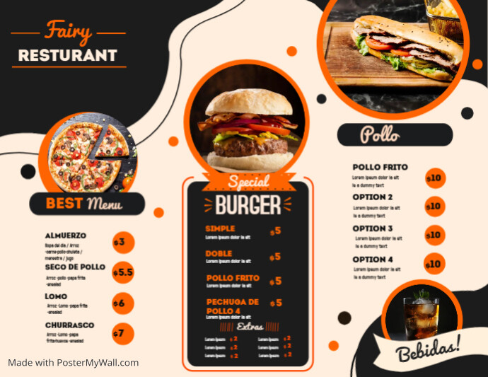 Copy of Restaurant Menu | PosterMyWall