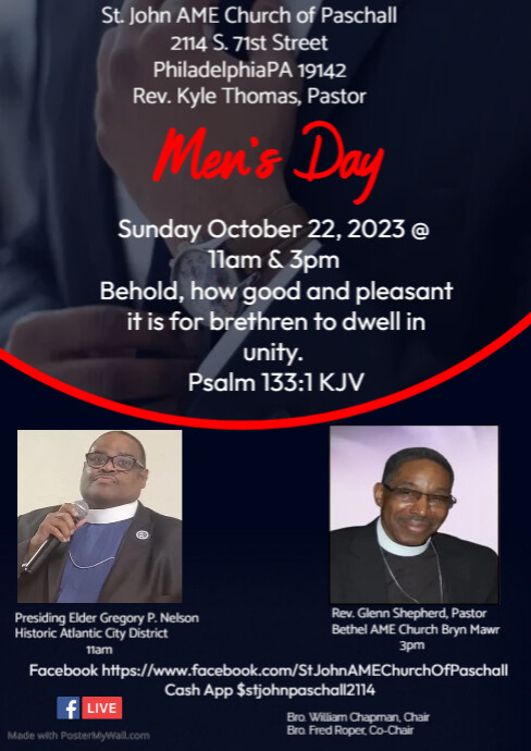 men's day sunday service | PosterMyWall