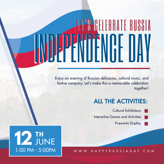 Russia Independence Day Event Poster Template | PosterMyWall