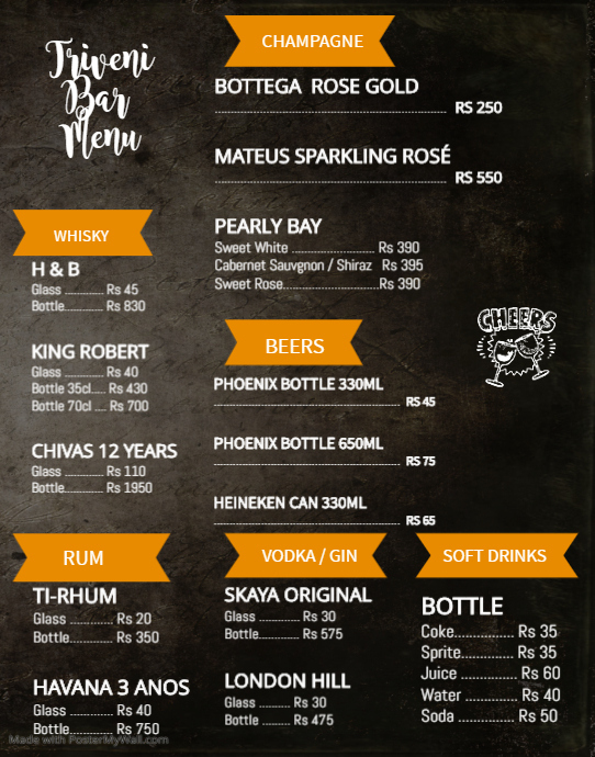 Copy of Wallboard Bar Menu Template | PosterMyWall