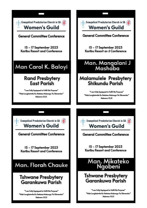 General Committee Nametags Malamulele | PosterMyWall