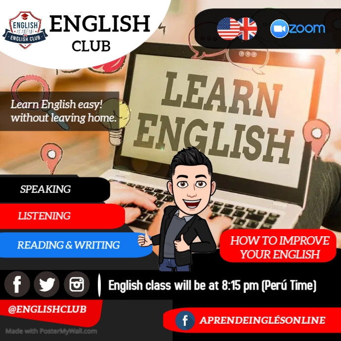 Copia de LEARN ENGLISH | PosterMyWall