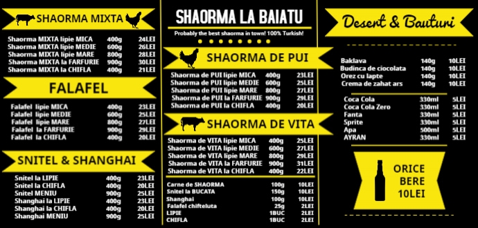 MENIU Dinicu Golescu | PosterMyWall