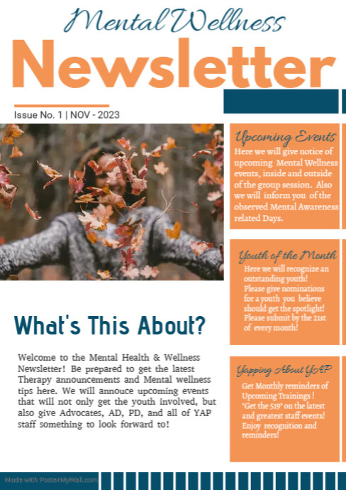 Copy of Orange Custom Branded Newsletter Page | PosterMyWall