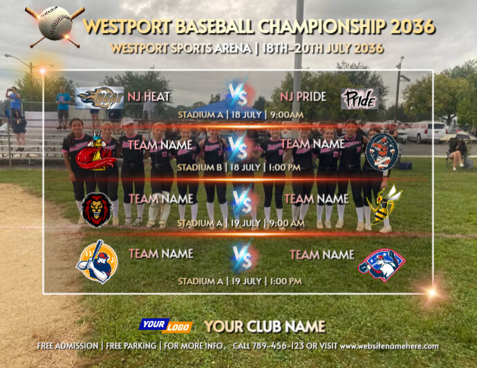 Copy of Cool Baseball Tournament Game Schedule Design | PosterMyWall