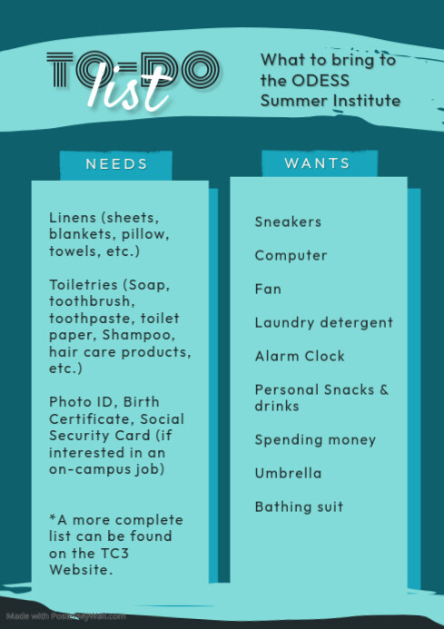 To Do List Needs and Wants Template | PosterMyWall