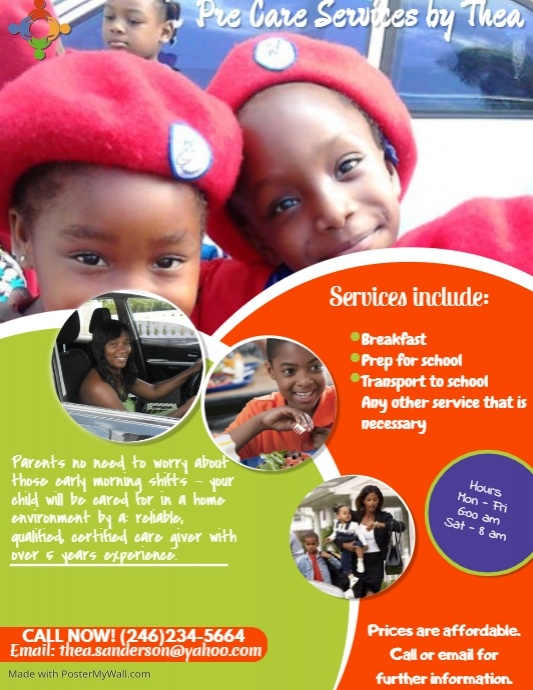 Pre school care flyer | PosterMyWall
