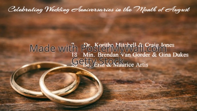 Aug. Wedding Anniv. | PosterMyWall