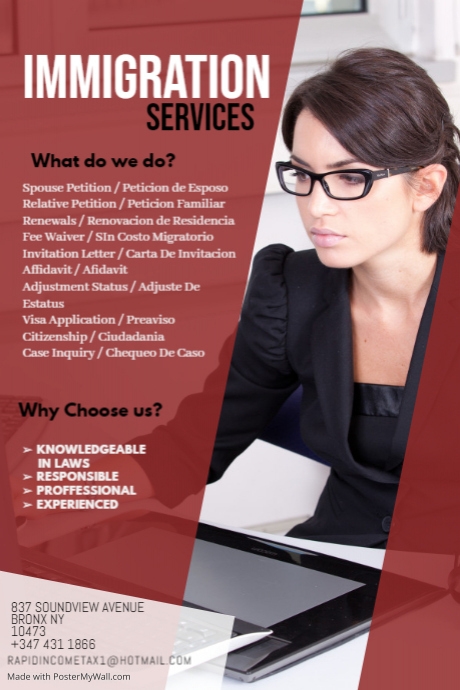 Copy of Immigration Services Flyer Design Template | PosterMyWall