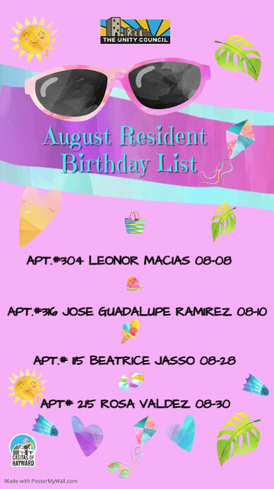 Girl's August Cute Upcoming Events Calendar (1) | PosterMyWall