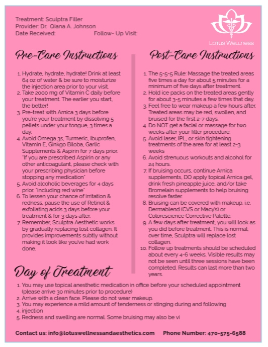 Copy of SCULPTRA FILLER INSTRUCTIONS | PosterMyWall