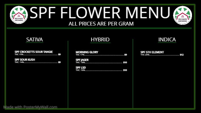 Flower Menu - SPF | PosterMyWall