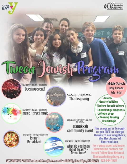 Copy of Tween Jewish Program (2) | PosterMyWall