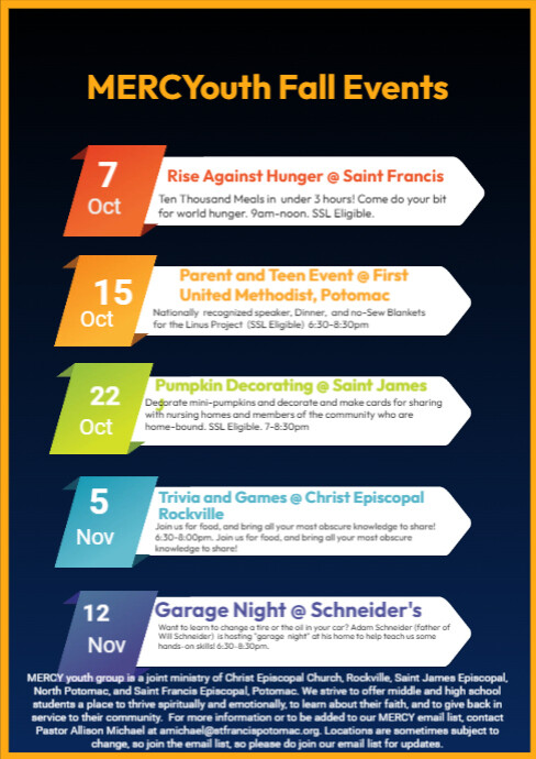 MERCY Youth Fall Events (1) | PosterMyWall