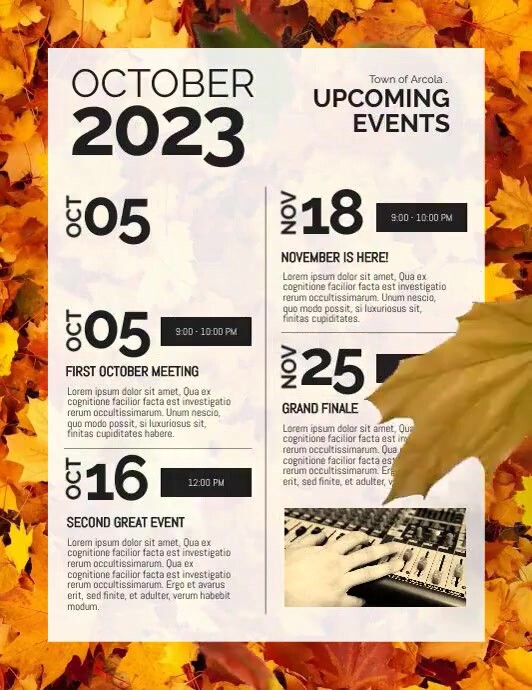 Autumn 2023 upcoming events video flyer | PosterMyWall